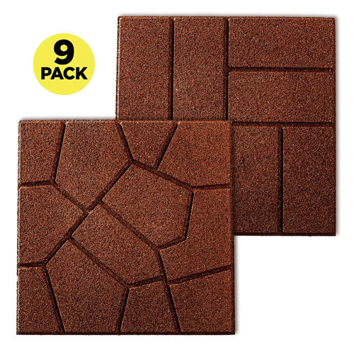 Envirotile Rubberific Rubber Pavers 16in x 16in (9-Pack) — Material ...